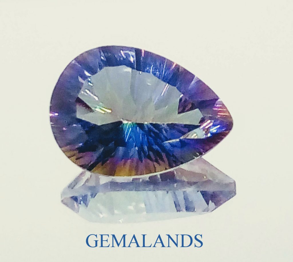 Multicolor Topacio Mistico Natural de 10,53 Quilates con talla Pera ...